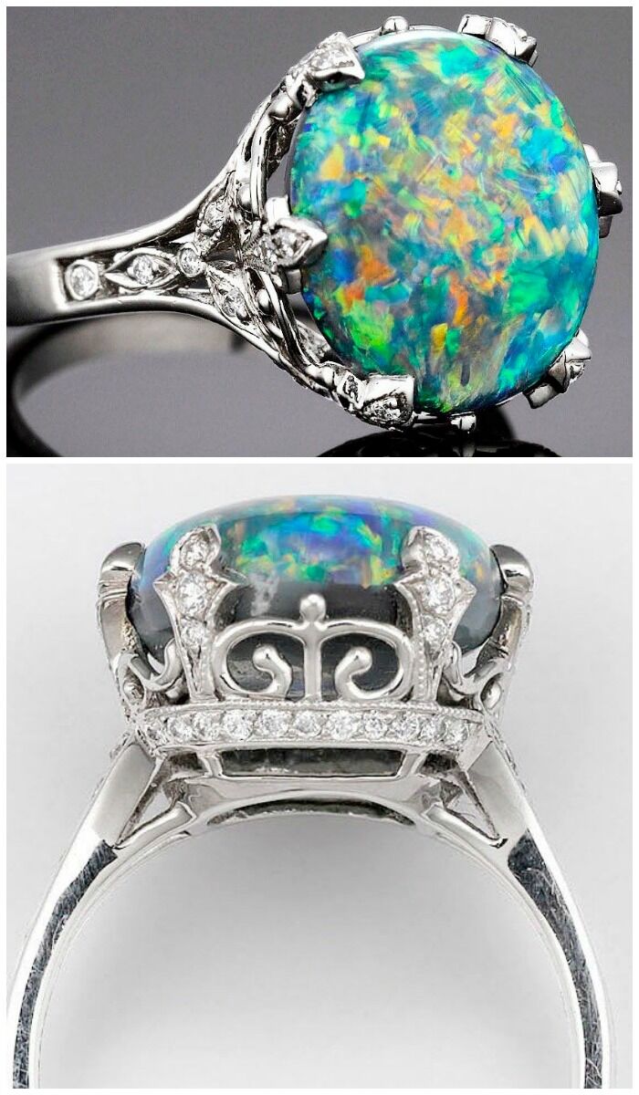 Tiffany and Co black opal and diamond ring. Diamonds in the Library